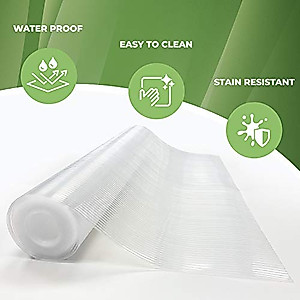 612 Vermont 24" x 20' Clear Ribbed, Waterproof, Non-Adhesive Plastic Shelf Liner for Use in Kitchen Cabinets, Pantry, Wire Shelves, Under Sink, Refrigerators and More.