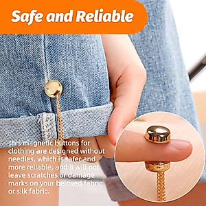 SpaLoo Multi-Function Magnetic Clothing Clips, 12 Packs Hijab Magnets, Magnetic Buttons for Clothing with Chain, High Powerful Clothing Magnets (Pearl,Gold, Silver, Black)