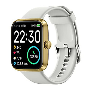 SKG Smart Watch, Fitness Tracker with 5ATM Swimming Waterproof, Health Monitor for Heart Rate, Blood Oxygen, Sleep, 1.7'' Touch Screen Bluetooth Smartwatch Fitness Watch for Android-iPhone iOS, V7