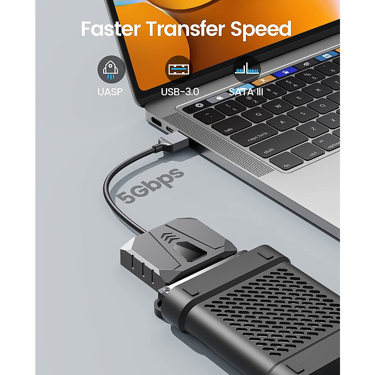 ORICO 2.5'' Hard Drive Enclosure SATA to USB3.0 Cable, Hard Drive Adapter Converter for 2.5 Inch SSD & HDD Data Transfer, Support UASP(S2-3A-05)