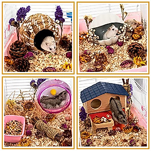 MEWTOGO 10.5Oz Hamster Bedding Decor - Natural Edible Dried Flowers Herb for Habitat Decor of Gerbils Hamsters Degus Mice Reptiles Bunny and Other Small Animals