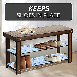 FIFTY FEET 12X120 Inch Shelf Liner for Kitchen Cabinets, PVC Drawer Liner for Dresser Non-Slip Bathroom, Non-Adhesive Cabinet Liner Washable (Blue Bubble)(1 Roll)