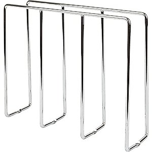 Hardware Resources Polished Chrome U-Shapred Tray Divider for Organizing Baking Sheets, Trays, and Cutting Boards. Bottom Mounting.