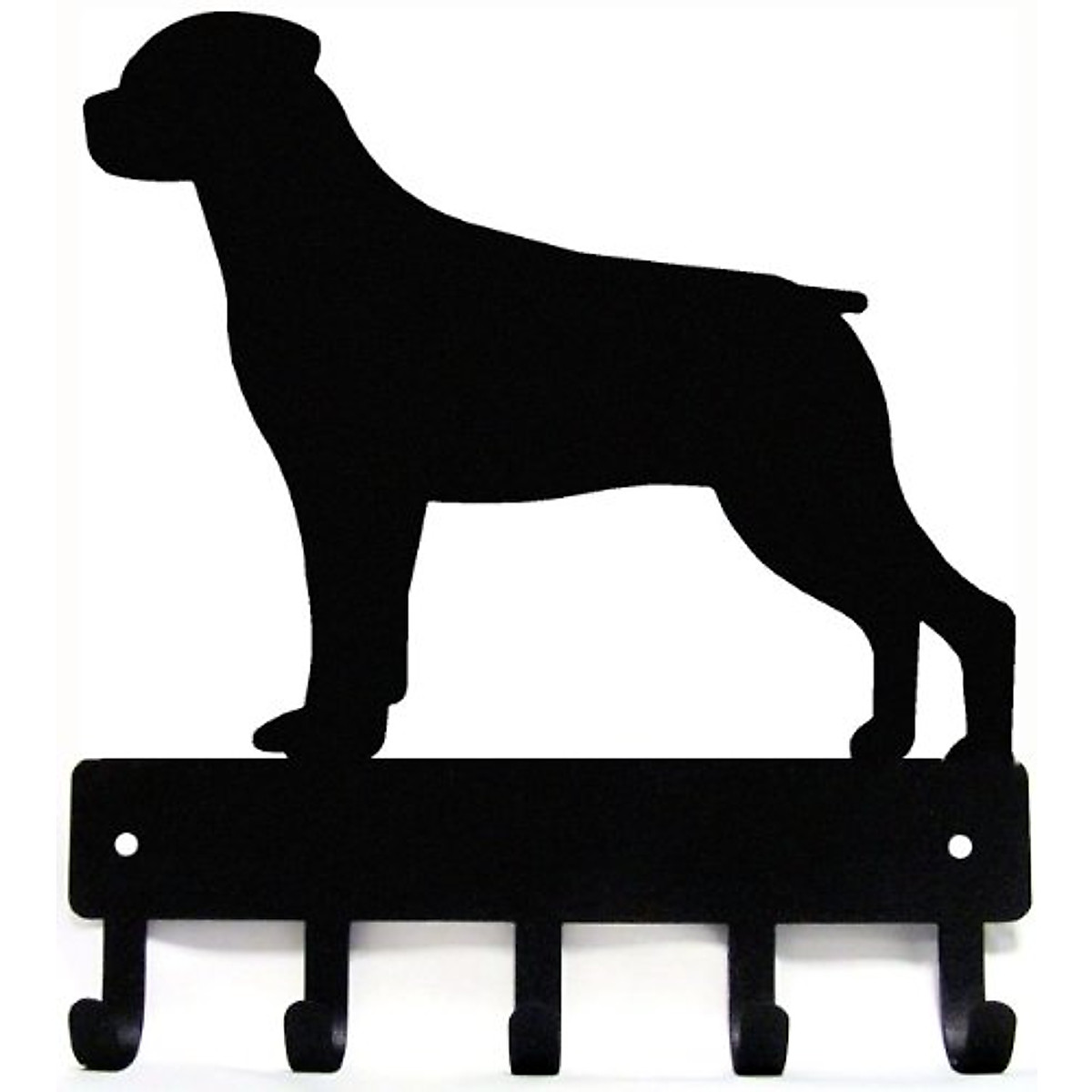 The Metal Peddler Rottweiler Dog - Key Holder for Wall - Small 6 inch Wide - Made in USA; Gift for Dog Lovers