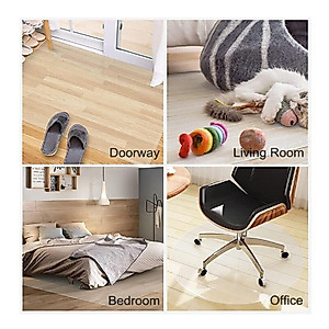 Clear PVC Desk Chair Mat Chair Mat,PVC Non-slip Transparent Rectangle Floor Protector,Home Office Anti Scratch Rolling Chair Mats,for Carpet,Under Tables,FurnitureThick 1mm,100-600cm length,Non-slip E