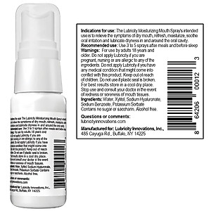 Lubricity Dry Mouth Oral Spray - 2 Piece Dry Mouth Products for Efficient Relief, Travel-Size Dry Mouth Spray, Mouth Moisturizer for Dry Mouth, Dry Mouth Remedies - 0.5 oz Each with Ilios Travel Cup