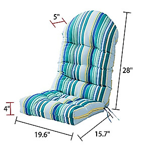 Enipate Weather Resistant Adirondack Chair Cushions High Back Indoor Outdoor Patio Tufted Thicken Lounge Cushion Seat Pads