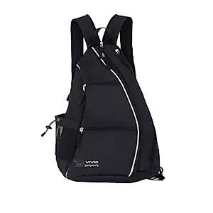 Vivid Sports Pickleball Bag, Reversible Crossbody Sling Bag/Backpack for Women Men (Black)