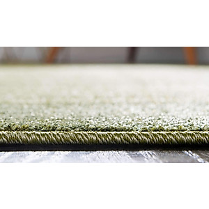 Unique Loom Del Mar Collection Area Rug - Sarah (7' 1" x 10' Rectangle, Light Green/ Ivory)