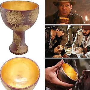N+B for Indiana Jones Holy Grail Cup, Resin Cup Christ Chalice Halloween Decorations Replica Prop Cup Fancy Collection Gift Cup Crusade Craft Collection Gift