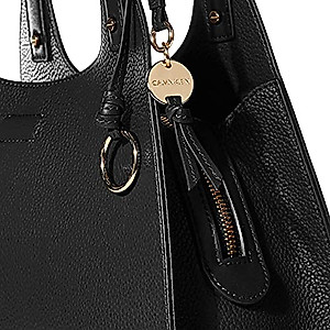 Calvin Klein Shelly Novelty Satchel, Black/Gold