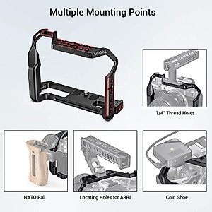 SmallRig X-T4 Camera Cage for FUJIFILM X-T4, Aluminum Alloy Cage with NATO Rail and Cold Shoe Mount for Microphone and Light CCF2808