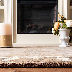 SAFAVIEH Anatolia Collection 8' x 10' Dark Grey / Brown AN558A Handmade Traditional Oriental Premium Wool Area Rug