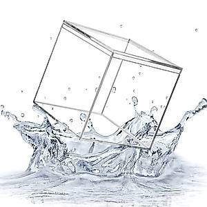 Hewomate Acrylic Boxes for Display, 3.9x3.9x3.9 Inches 4 Pack Clear Plastic Acrylic Favor Boxes, Small Acrylic Box with Lid, Square Cube Storage Containers for Candy Jewelry Pill and Tiny Item