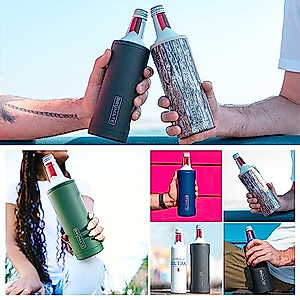 BrüMate Hopsulator Twist Can Cooler Insulated for 16oz slim aluminum bottles | Can Coozie Insulated Stainless Steel Drink Holder for Reclosable Slim Aluminum Beer Bottles (Aqua)