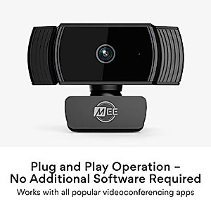 MEE audio C6A 1080p HD Webcam with Microphone, Autofocus, Low Light Correction, 360° Rotation; USB Streaming Web Camera for Video Calling via Zoom/Hangouts/Skype on Computer PC Mac Laptop Desktop