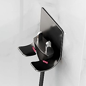 LUYU Nail-Free Glue Adhesive Hair Dryer Holder Wall Mounted - Adhesive Bathroom Hair Blow Dryer Rack Organizer Compatible with Dyson Supersonic Hair Dryers ( Black &Gold)