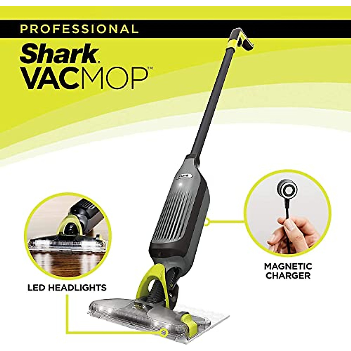 Shark VM252 VACMOP Pro Cordless Hard Floor Vacuum Mop with Disposable Pad, Charcoal Gray (Renewed)