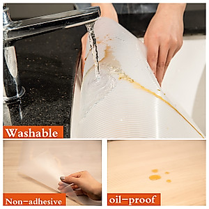 Thanmoe Durable Non-Adhesive Shelf Liner for Kitchen Cabinets and Drawers - 17.5 in * 10 ft | Non-Slip, Washable & Oil-Proof Cabinet Liner for Shelves, Refrigerator, Storage, and Desks