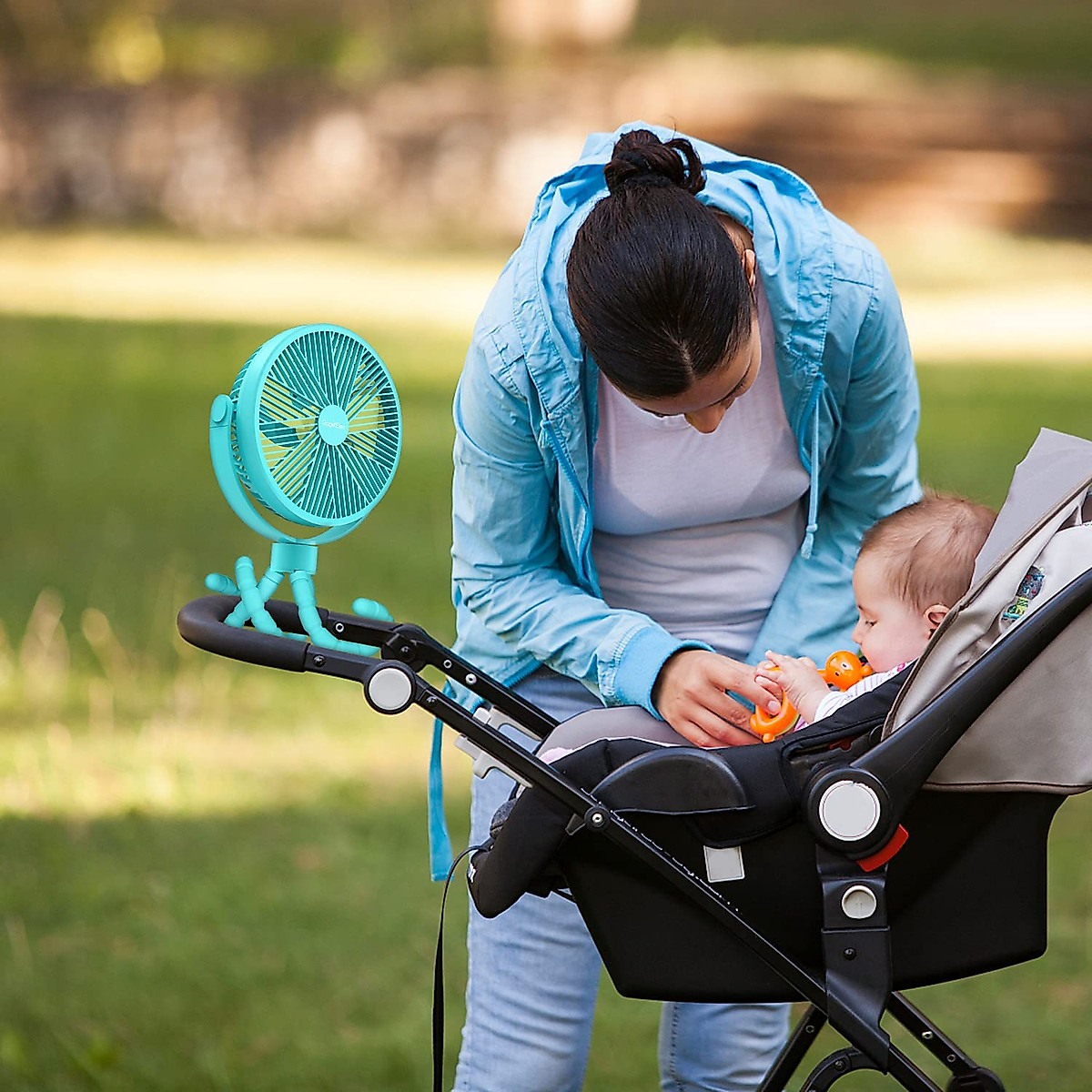 GagetElec 8-Inch Stroller Fan for Baby,10000mAh Personal Portable Fan 4 Speeds Car Seat Baby Fan with Flexible Tripod Fix on Stroller,Car Seat,Golf Cart