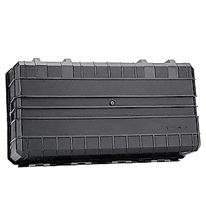 17-Inch Plastic Storage Toolbox, GANCHUN 3-Layer Portable Tool Box, Hobby or Craft Storage Toolbox, Multiplication Tool Organizer for Home Tools, Nails and Pins, Black-Grey