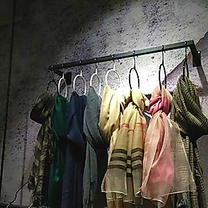 Joyindecor Belt/Scarf Hangers for Closet - 8 PCS Nonslip Space Saving Steel Tie Rings Holder Organizer for Neckties, Shawls Scarves, Veils, Pashminas Display(8 Pack, Black)