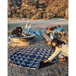 Nomadix Festival Blanket - Perfect for Picnics, Camping, & Lawn Seating - Plush Top & Water Resistant Base - Made with Post Consumer Recycled Materials - Palms Night - 60x70