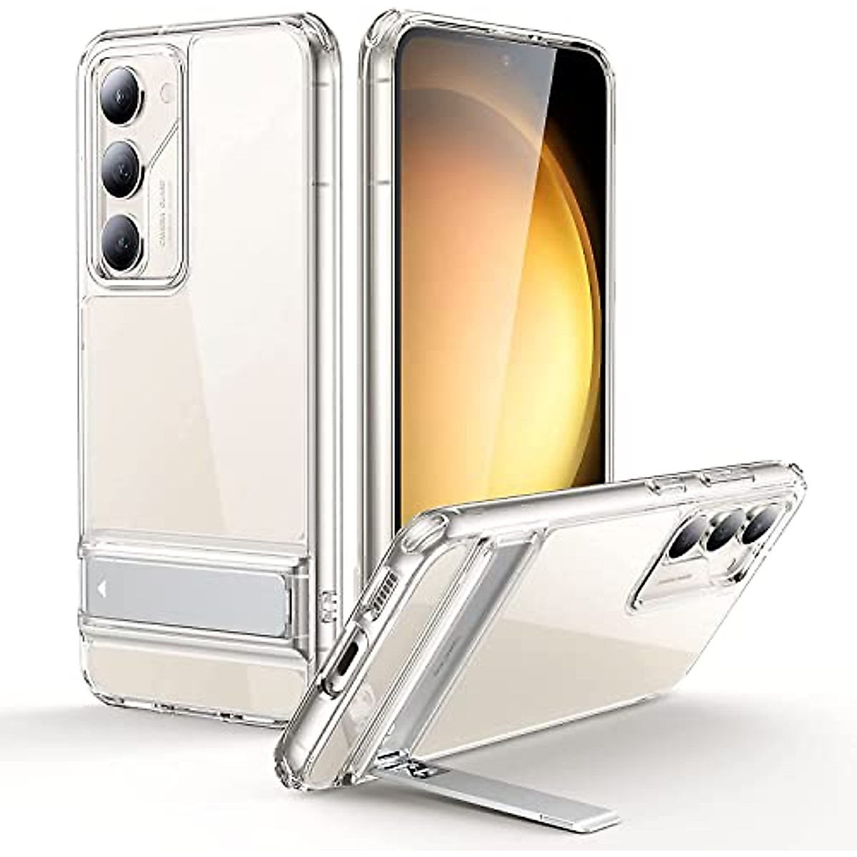 ESR for Samsung Galaxy S23 Case, Boost Kickstand S23 Case with 3 Stand Modes, Military-Grade Drop Protection, Supports Wireless Charging, Shockproof Slim Phone Cover with Patented Kickstand, Clear