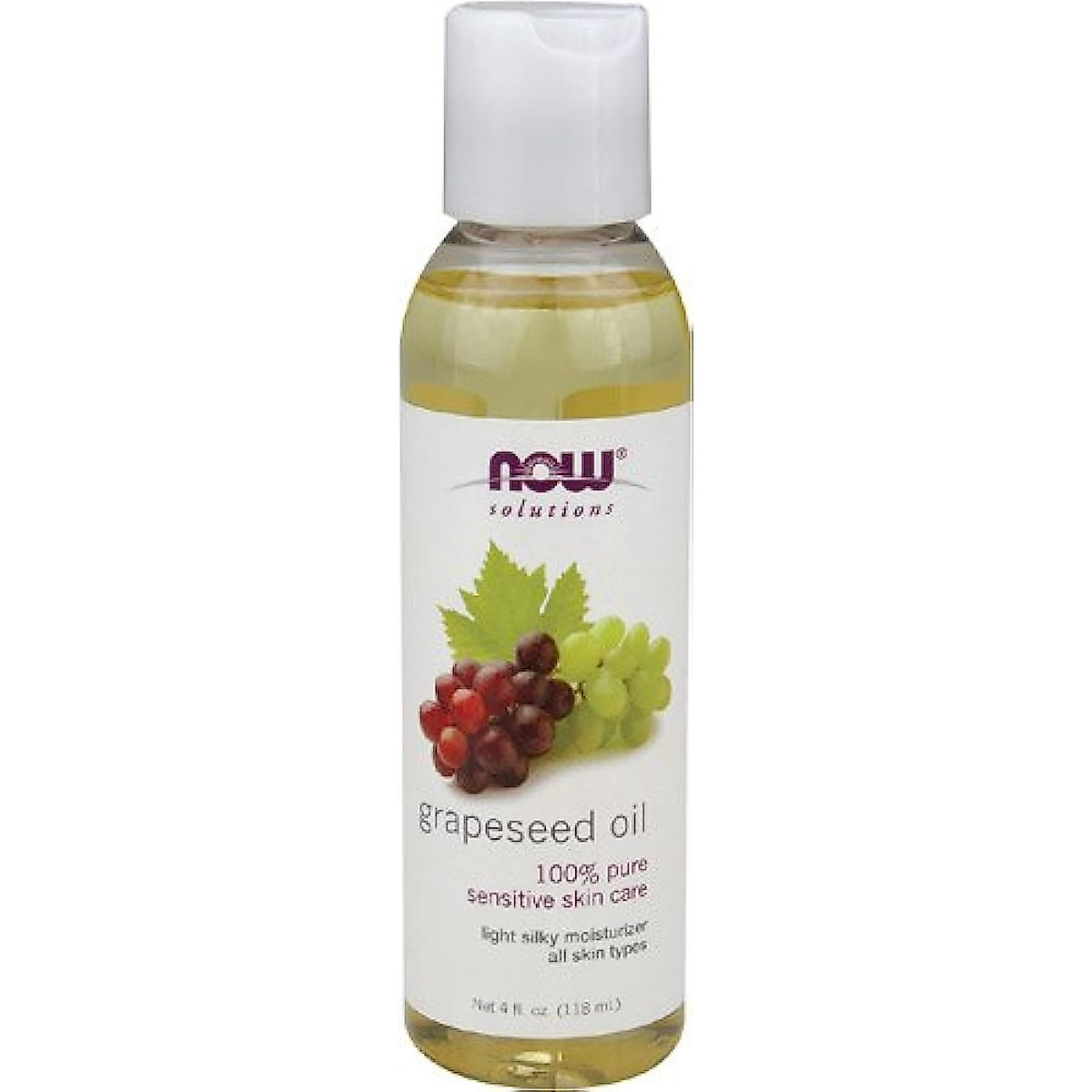 NOW Grape Seed Oil, 4-Ounce (Pack Of 2)