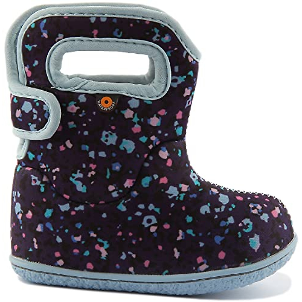 Bogs Baby Rain Boot, Little Textures Print-Purple, 5 US Unisex Infant