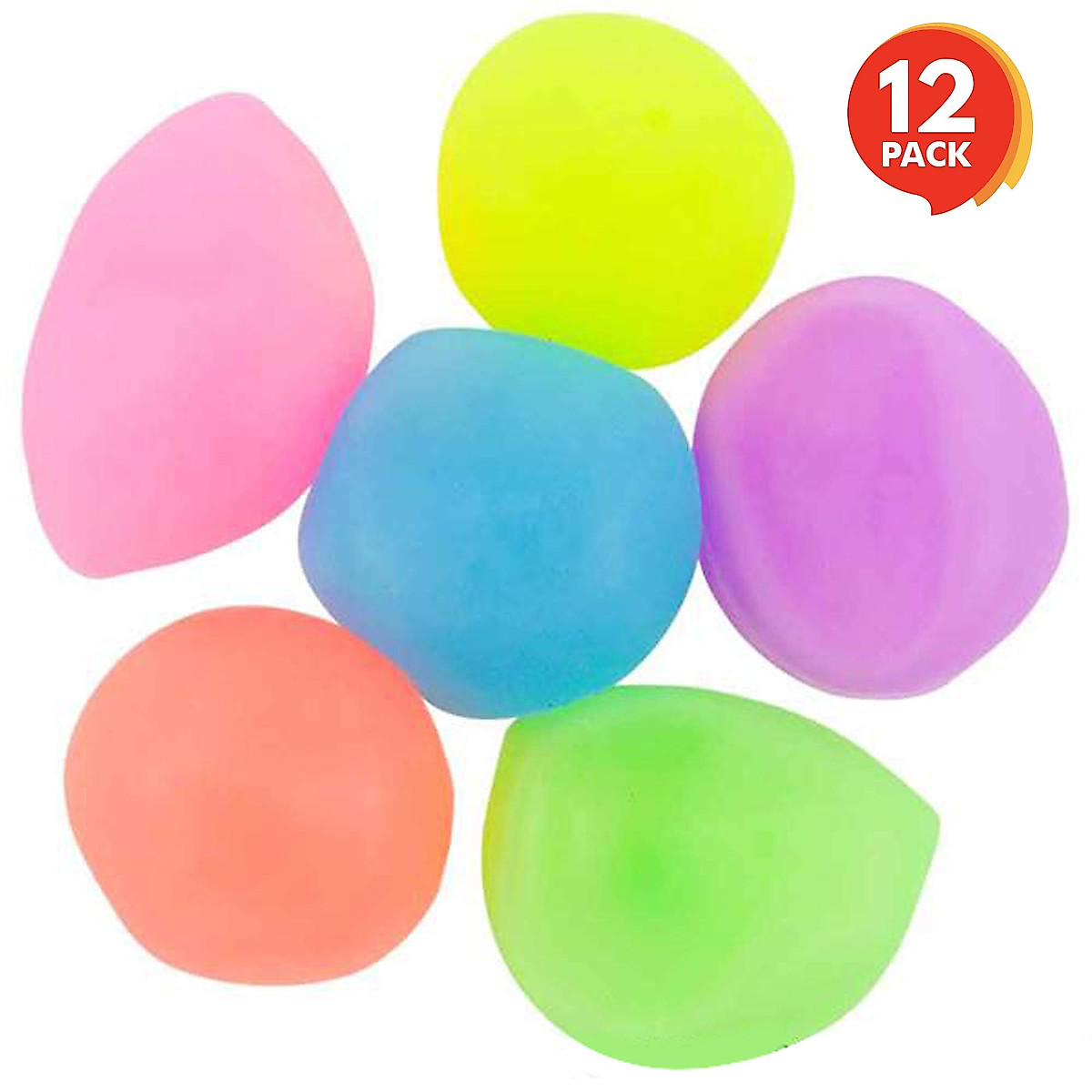 ArtCreativity Jelly Balloon Ball Set - 12 Piece - Fun Balloon Balls That Bounce and Stretch - Punch Balloons - Inflation Nozzles Included - Party Favor for Kids, Gift Idea for Boys, Girls - 6 Colors