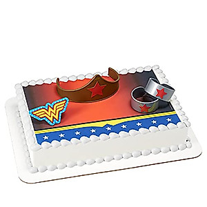 DecoPac 7222, Wonder Woman Strength and Power Cake Toppers, 3", count of 4