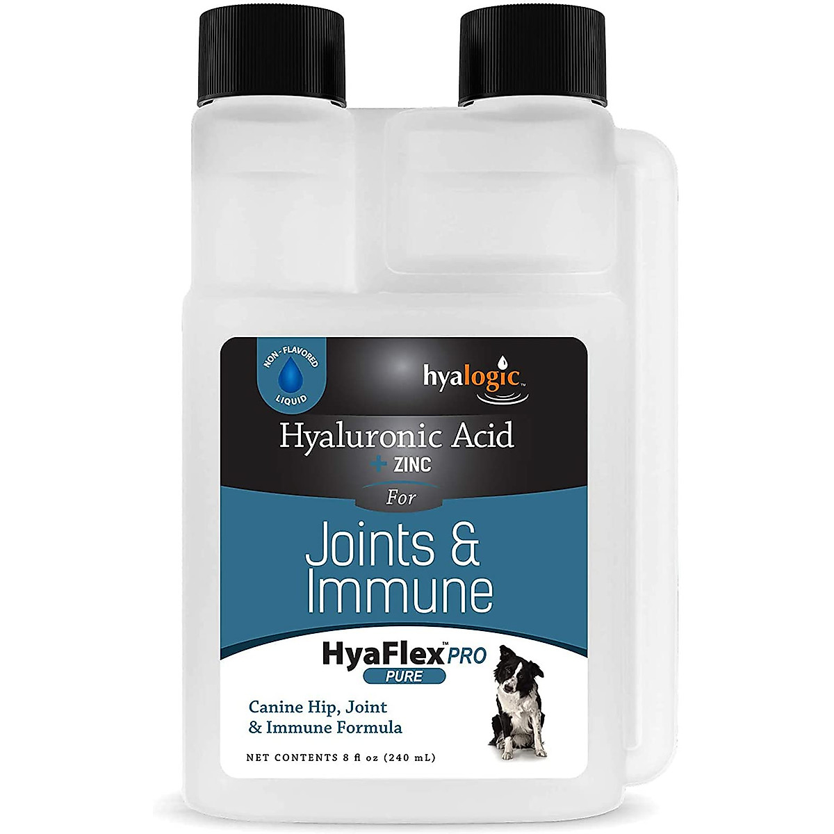 Canine Hyaluronic Acid + Zinc by Hyalogic - Joint & Immune Support, HyaFlex Pro Pure 8oz - Liquid Oral HA Dog & Pet Supplement