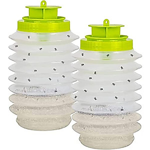 Outdoor Fly Trap Reusable Traps with Bait 2 Pack, Poison Free Fly Killer and Trap with Bait by iVenusTrap
