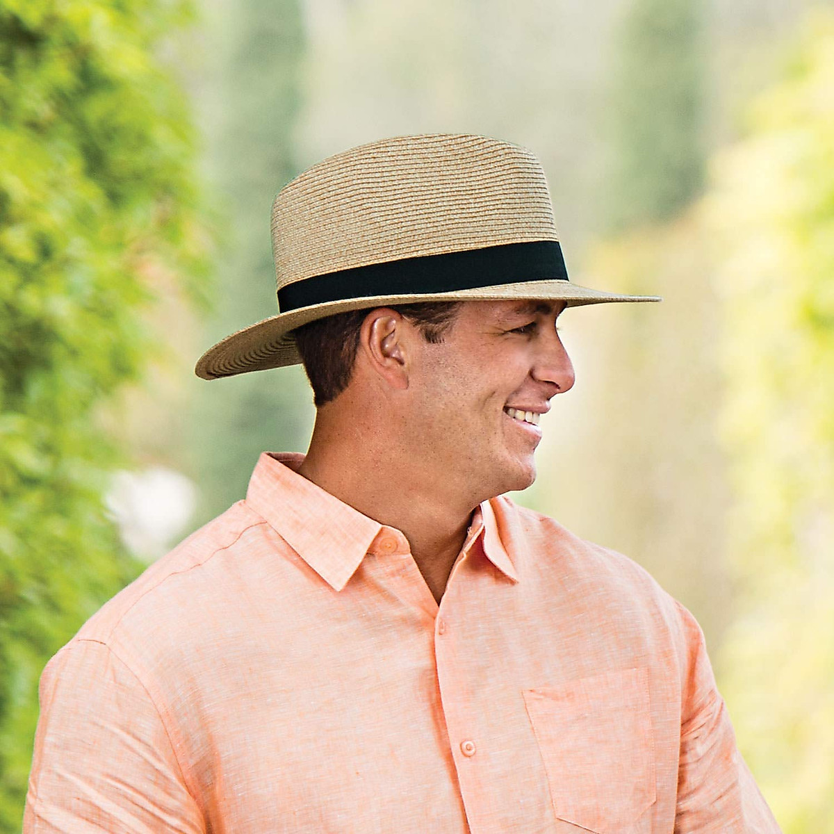Wallaroo Hat Company Men’s Palm Beach Fedora – UPF 50+ Sun Protection, Packable Design and Adjustable Sizing – Stylish Sun-Smart Hat for Everyday Adventures and Travel (Medium/Large, Ivory)