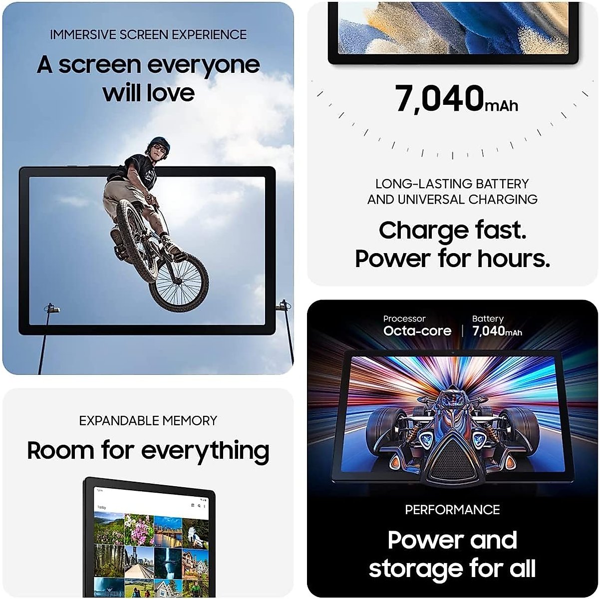 SAMSUNG Galaxy Tab A8 Android WiFi Tablet, 10.5'' Touchscreen (1920x1200) LCD Screen, 32GB Storage, Bluetooth, Android 11 OS, Silver with Accessories