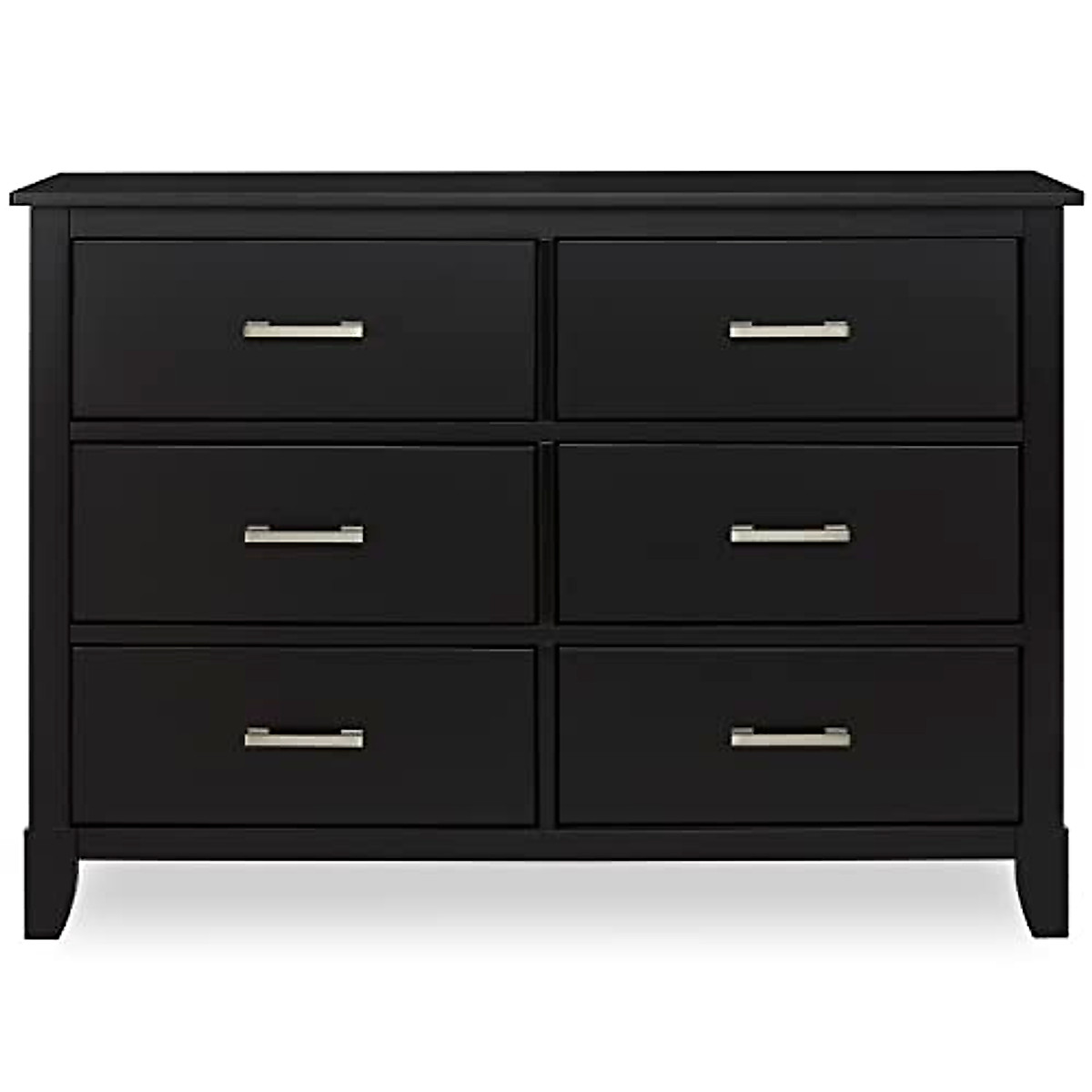 Dream On Me Universal Double Dresser In Black, Kids Bedroom Dresser, Six Drawers Dresser, Mid-Century Modern, Made Of Solid, Sustainable Pinewood, Easy Assembly