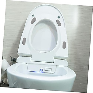 Angoily 4pcs Toilet Seat Gasket Toilet Buffer Pads Toilet Bumper Pad Toilet Cover Bumpers Toilet Seat Bumper Toilet Seat Stoppers Toilet Seat Bidet Replacement Kit Light Grey Plastic