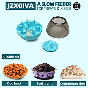 JZXOIVA Dog Treat Ball, Adjustable Dog Treat Dog Ball Dispensing Dog Toys, Interactive Food Puzzles Ball for Dogs, Pet Slow Feeder Ball