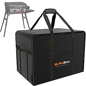 MeWeBlue Griddle Carry Bag Designed for 22” Blackstone Griddle with Lid and Stand, 600D Heavy Duty Waterproof Grill Carry Bag for Blackstone