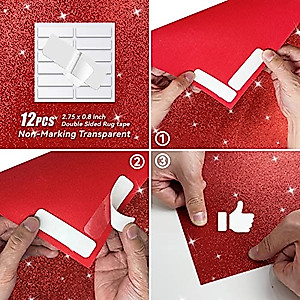 EZLucky Glitter Red Carpet Runner for Party, 2.46X15 ft, 200 GSM Glitter Non-Woven Fabric, Hollywood Red Carpet for Event, Aisle Runner for Wedding Ceremony, Movie Theme Party Decorations