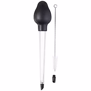 Tovolo Easy-to-Use, Angle Tipped, Dripless Baster for Turkey Roasting, Dishwasher-Safe, BPA-Free Silicone & Plastic, Large, 1 Count, Clear
