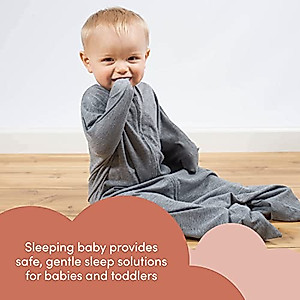 SleepingBaby Zipadee-Zip Transition Swaddle - Cozy Baby Swaddling Blanket with Zipper Convenience - Roomy Baby Wearable Blanket for Easy Diaper Changes - Heather Grey, Medium (6-12 Month)