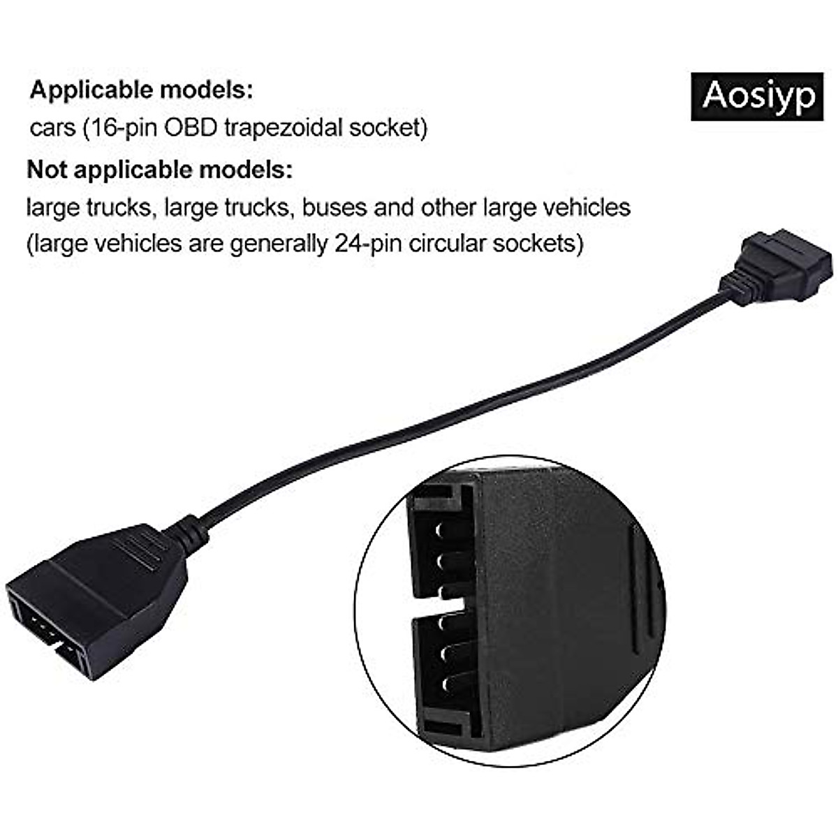 OBD2 to OBD1 GM Adapter,OBD1 12 Pins to OBD2 16 Pins Diagnostic Tool Connector Adapter Cable Replacement for GM