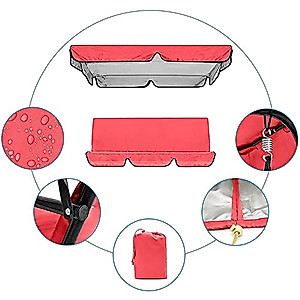 XYQSBY Seat/Roof Replacement for Garden Canopy Swing 2/3 Seater, Canopy Swing Chair Cover Replacement Set, Waterproof Anti-UV 210T Silver Coated Polyester Taffeta (Color : Blue, Size : 142×120×18CM)