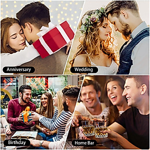 Whiskey Gifts for Men, 10oz Whiskey Glasses Set of 2 with Unique Wooden Box 8 Chilling Whiskey Stones Fashioned Bourbon Glasses Bourbon Gifts for Wedding Anniversary Christmas Birthday Party Holiday