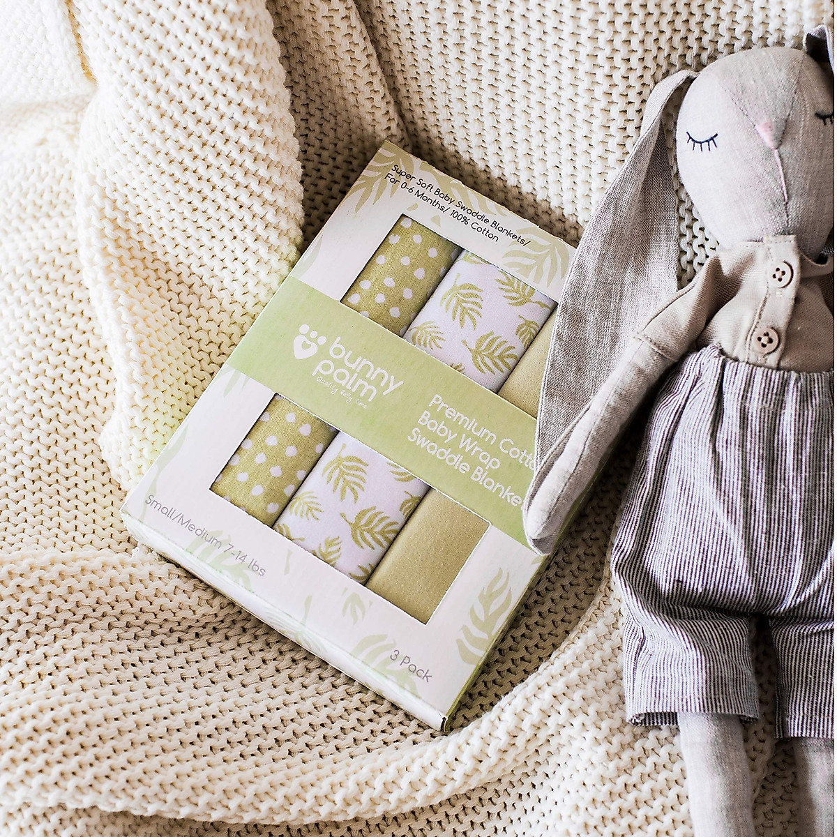 Swaddle Blanket for Baby, Newborn Boy or Girl Adjustable Sleepsack, Unisex, Organic Cotton Swaddle Wrap Set 3 Bags in Pack for Infant, Soft Blankets with Baby Hat