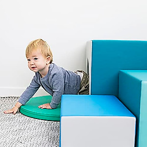 ECR4Kids SoftZone Corner Tunnel Maze Foam Climber, Indoor Active Play Structure for Babies and Toddlers, Soft Obstacle Course for Playrooms and Classrooms - Contemporary