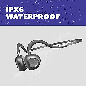 Ikko Breezy ITG01 Wireless Bone Conduction Headphones, Open Ear Sports Bluetooth 5.3 Earphones Built-in Mic,IPX6 Waterproof Headset for Workouts,Cycling,Running, Walking,White