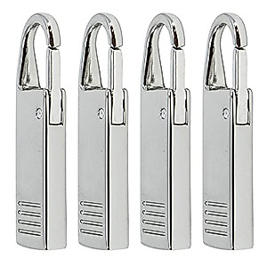 Zipper Pull Replacement for Jackets, Coats, Luggage, and Suitcases [Silver, 4 Pieces, 1.5 x 0.43 x 0.17 Inches] Removeable Large Locking Pull Tabs to Mend and Fix Damaged Tags. Detachable Repair Kit